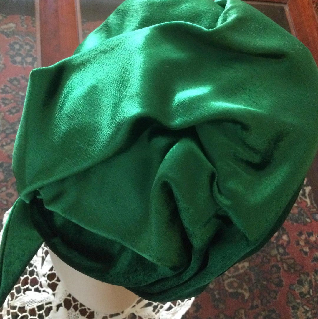 Christian Dior Green Silk Velour Turban - Etsy