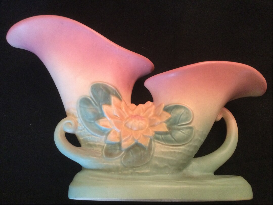 Vintage Hull Art Double Cornucopia Water Lily Vase - Etsy