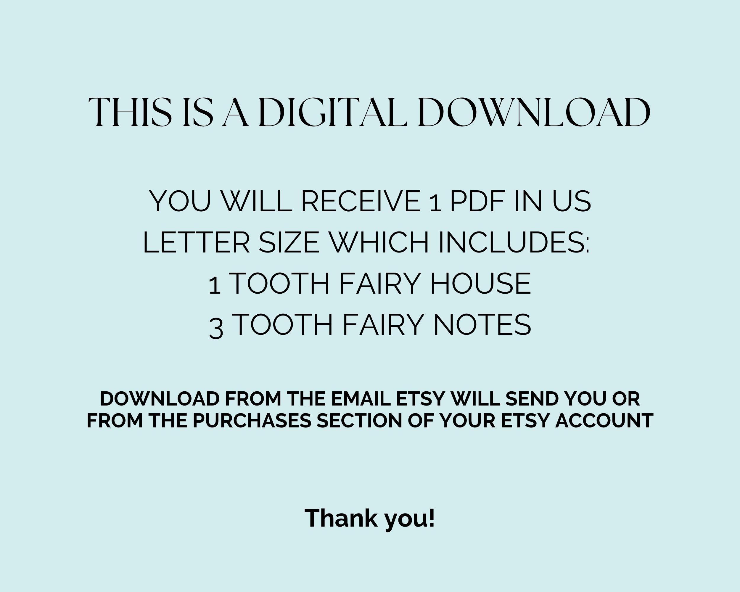 Tooth Fairy Paper House Craft With Tooth Fairy Notes - Etsy