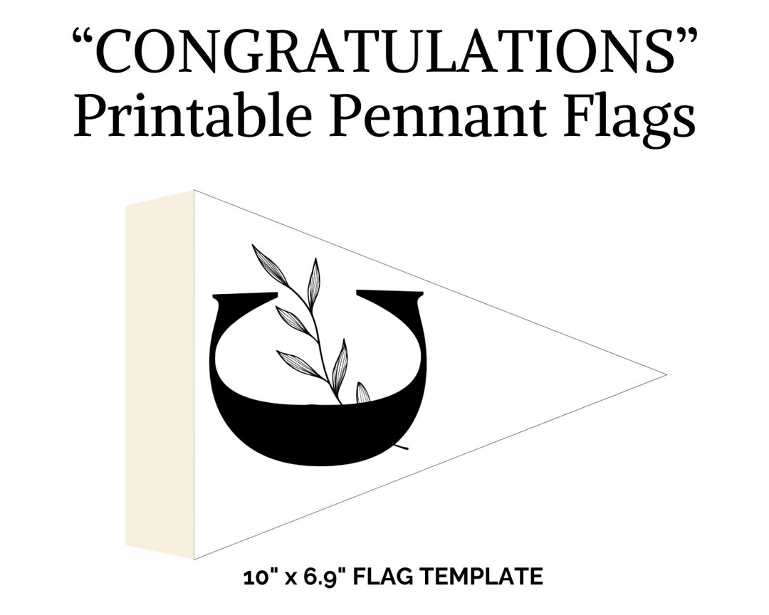 Congratulations Printable Pennant Flag Banner in Black and White - Etsy