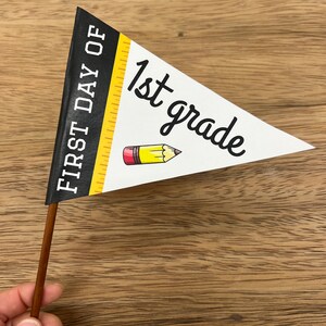 First Day of School Printable Pennant Flag for Kids Grades Kindergarten ...