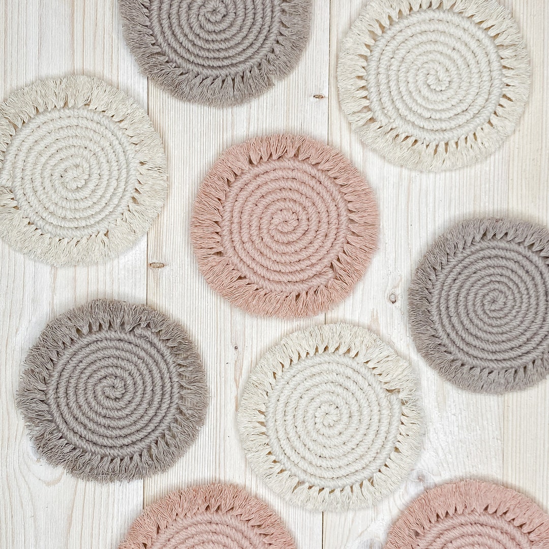 Macrame Table Coasters. Boho Home Decor. Bohemian Style Table ...