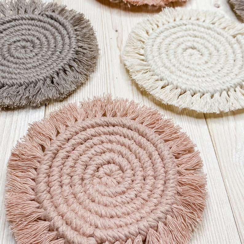Macrame Table Coasters. Boho Home Decor. Bohemian Style Table - Etsy