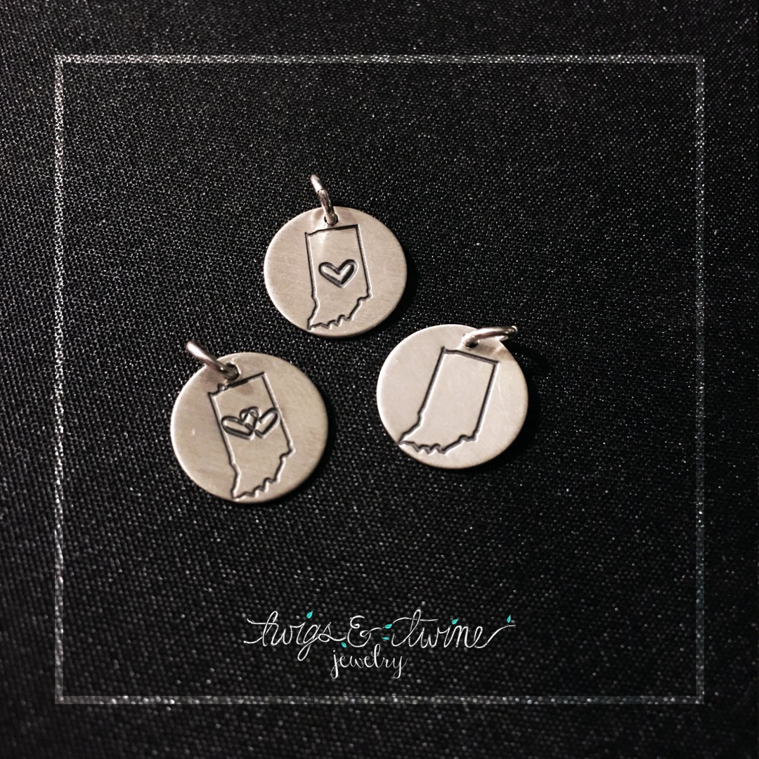 Indiana Mini Charm Collection - Sterling Silver, Hand-stamped Charms - Etsy