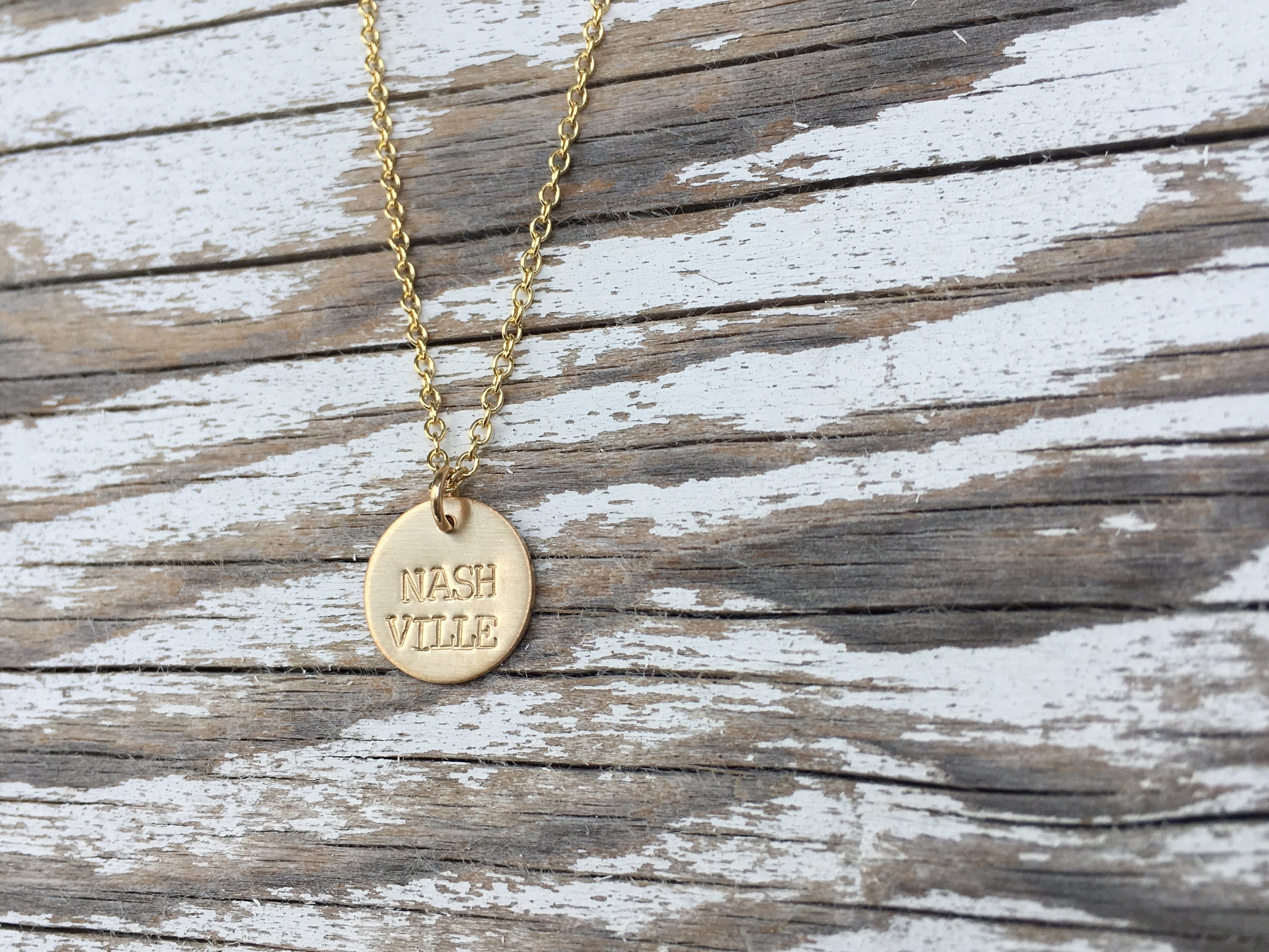 Nashville Tennessee Gold Filled Charm Necklace - Etsy UK