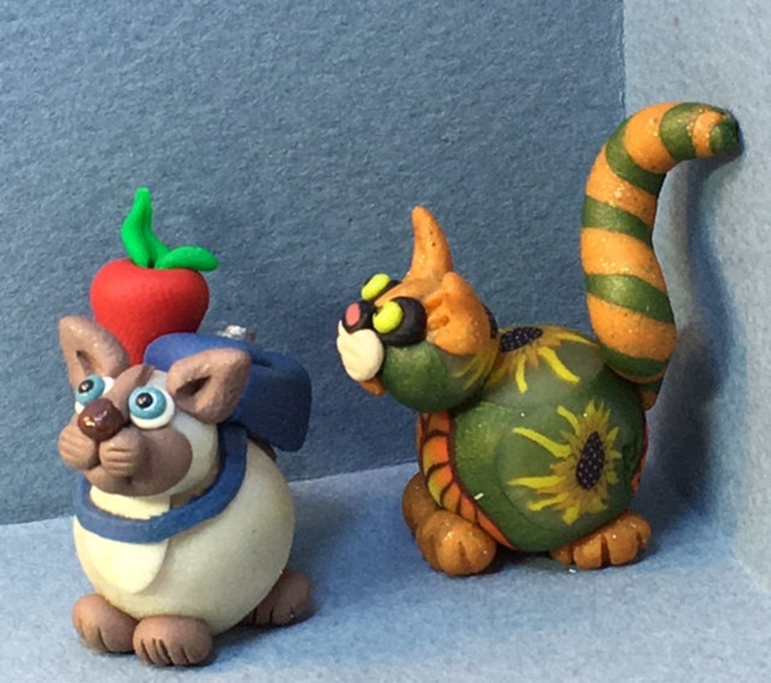 Calendar Cat Miniatures, September - School Days Cat or Sunflower Cat ...