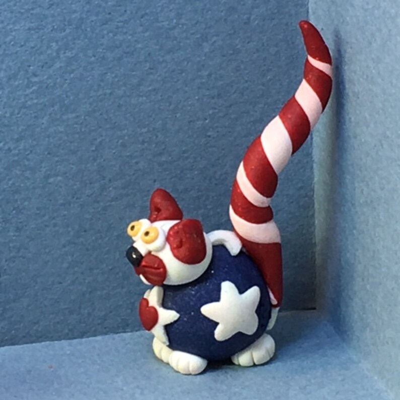 Calendar Cat Miniatures, July - Liberty Cat, Firecracker Cat or ...