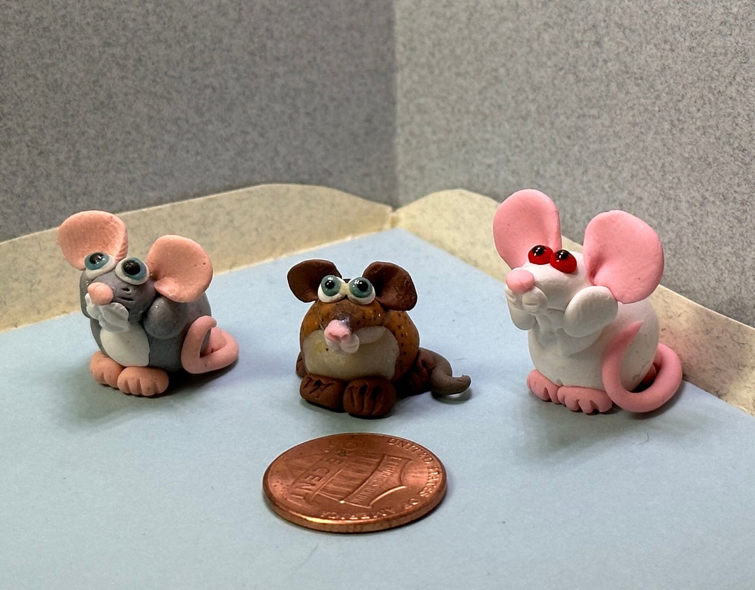 Mice- Mouse Miniatures Assortment. Three Current Types of the Tiny ...