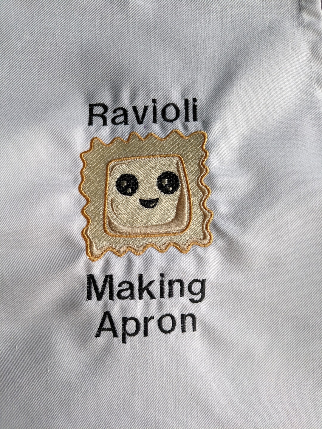 Ravioli Apron, Ravioli Making Apron, Embroidered Apron, Christmas Apron ...