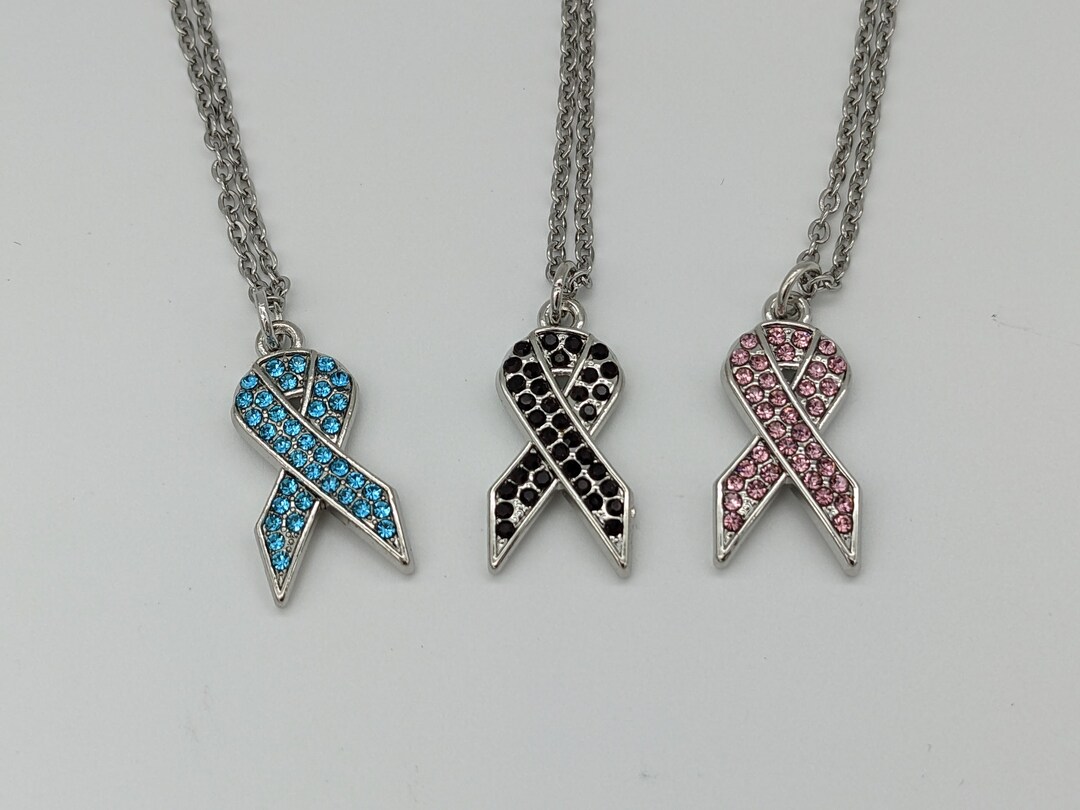 Stainless Steel Cancer Awareness Ribbon Necklace Cancer - Etsy