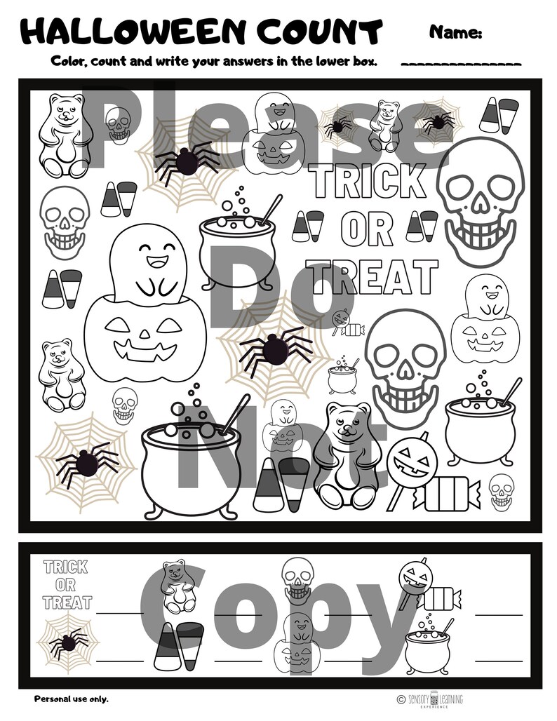 HALLOWEEN I SPY: Classroom Counting Activity Preschool / Kinder Count ...