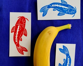 Fish Block Print | Etsy