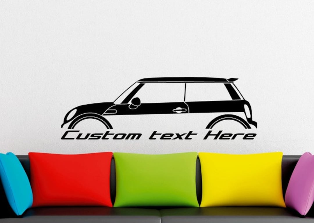 Large Custom Car Silhouette Wall Sticker for BMW Mini Cooper S Hardtop ...