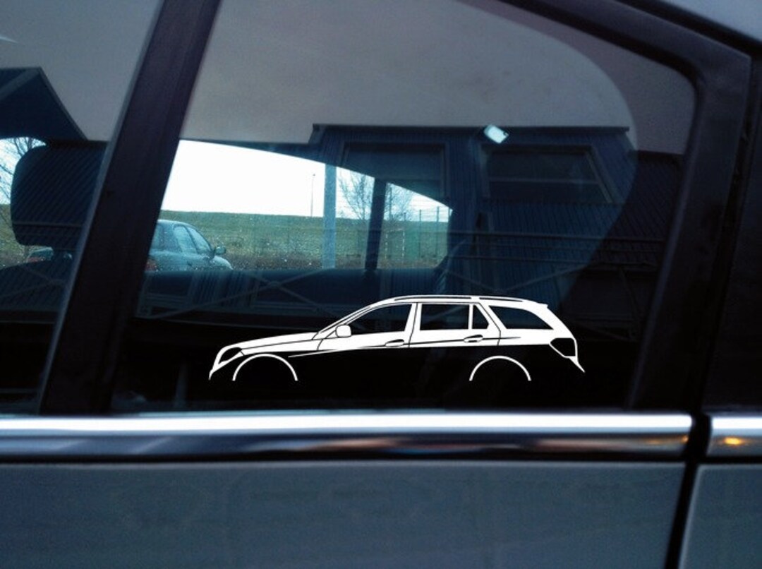 2x Car Silhouette Stickers - for Mercedes W212 / S212 E-class Station ...