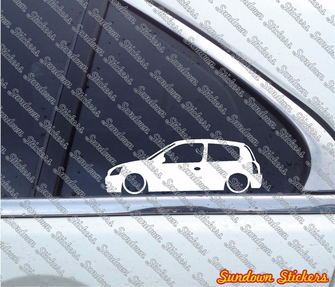2X Low Car Outline Stickers - for Renault Clio Sport RS 182 (mk2 ...