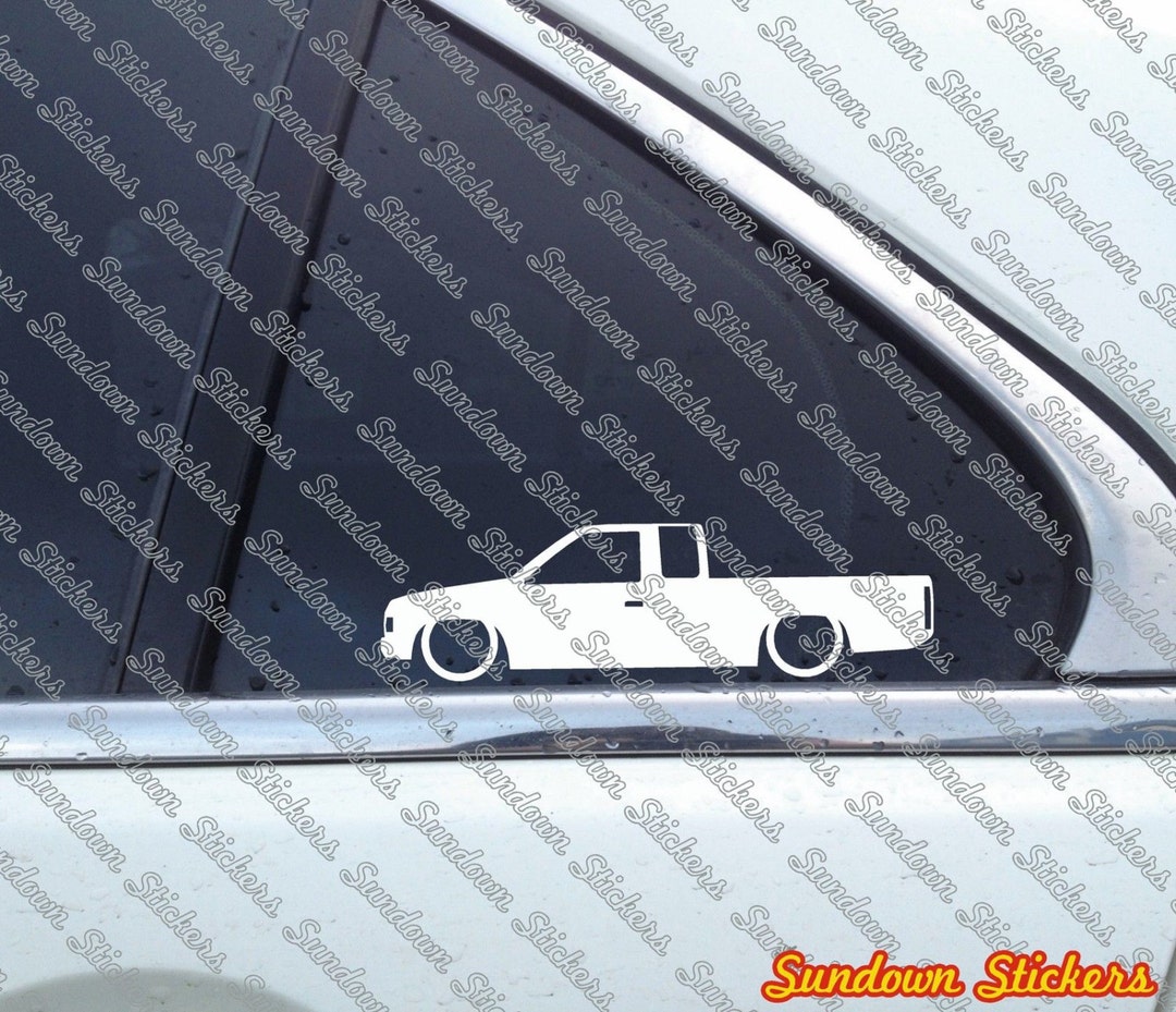 2X Low Car Outline Stickers - for Nissan Hardbody King Cab Pickup (D21 ...