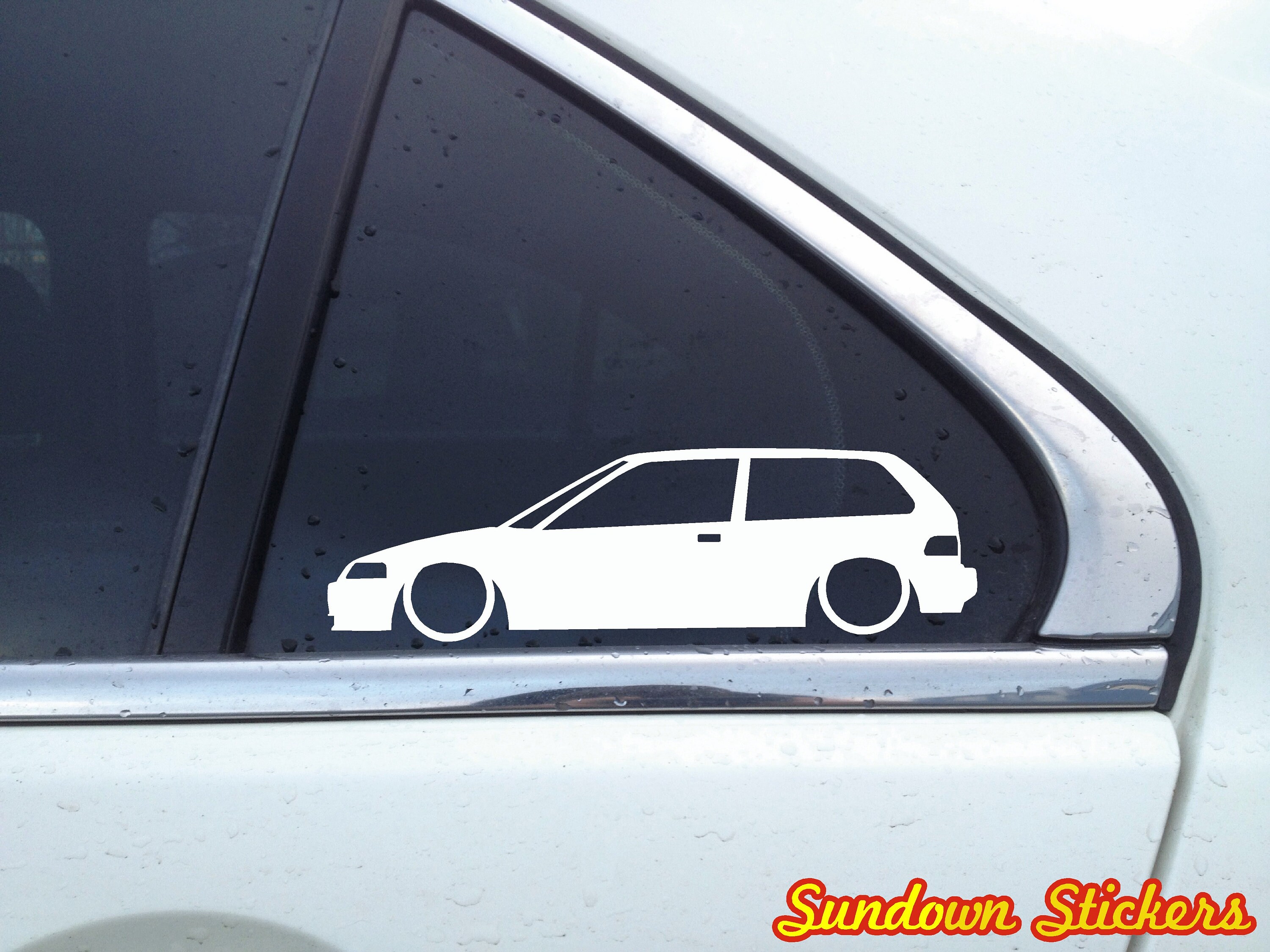 2X Lowered car outline JDM stickers For HONDA Civic EF Si | Etsy