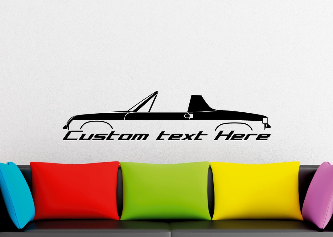 Large Custom Car Silhouette Wall Sticker for Porsche 914 with Top Off ...