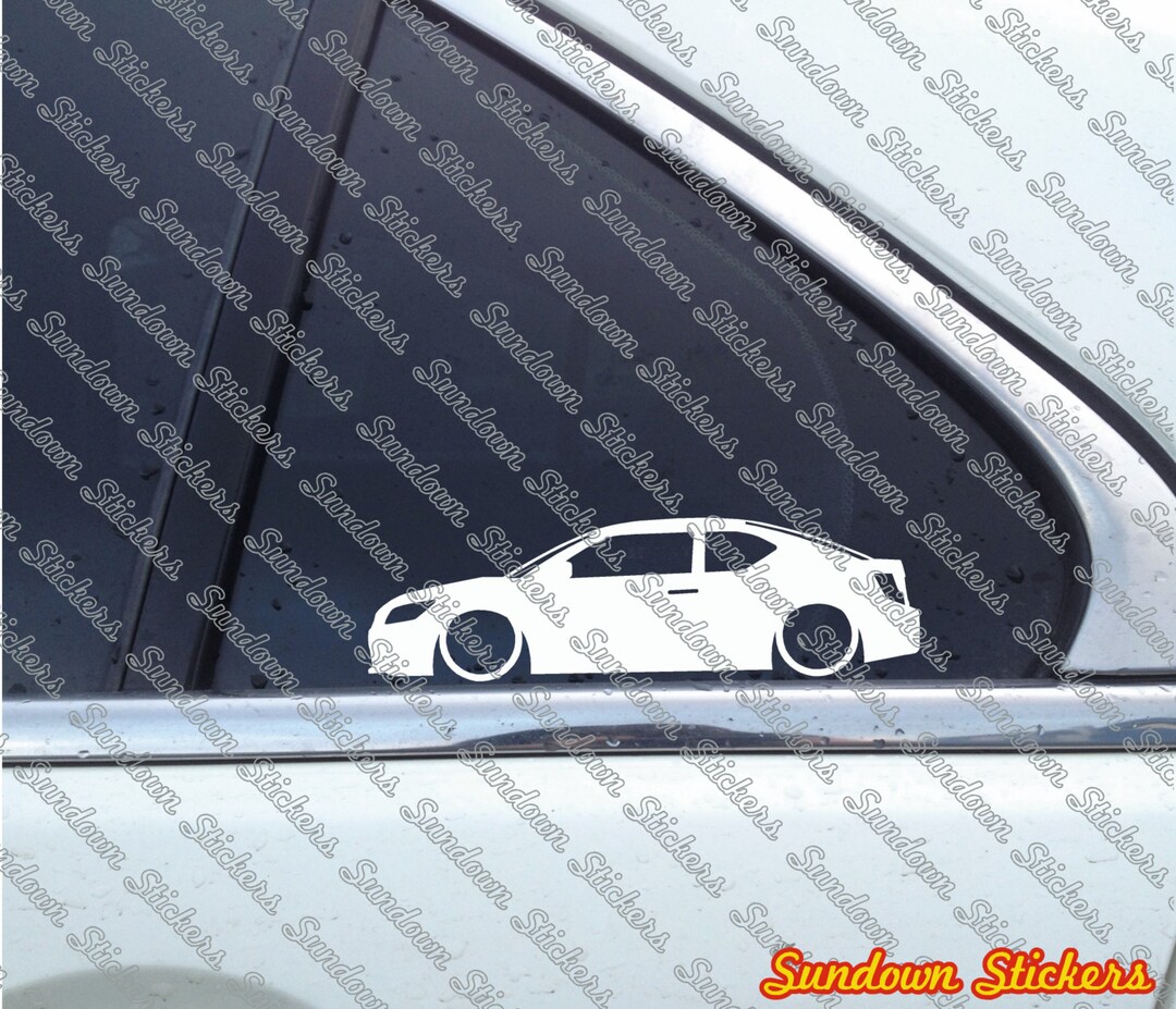 2X Low Car Outline Stickers - for Scion TC, 2nd Gen ( AGT20; 2011-2013 ...