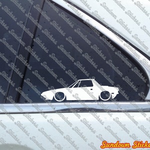 2X Low Car Outline Stickers - for Fiat / Bertone X1/9 (x19) L1368 ...