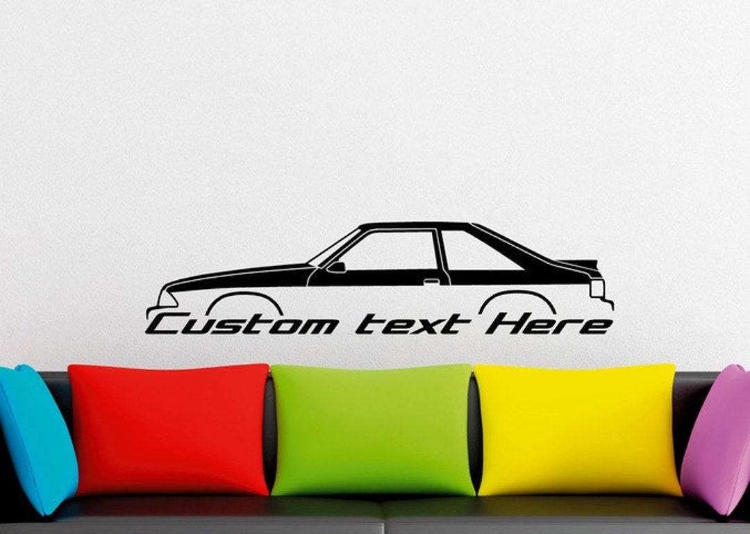 Large Custom Car Silhouette Wall Sticker for Ford Mustang GT - Etsy