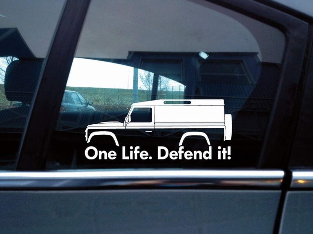 2x 'one Life Defend It! Silhouette Stickers for Land Rover Defender 110 ...