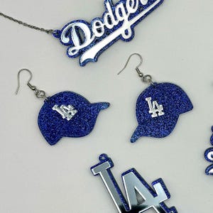 Dodgers Los Angeles MLB Baseball Cap Hat Earrings - Etsy