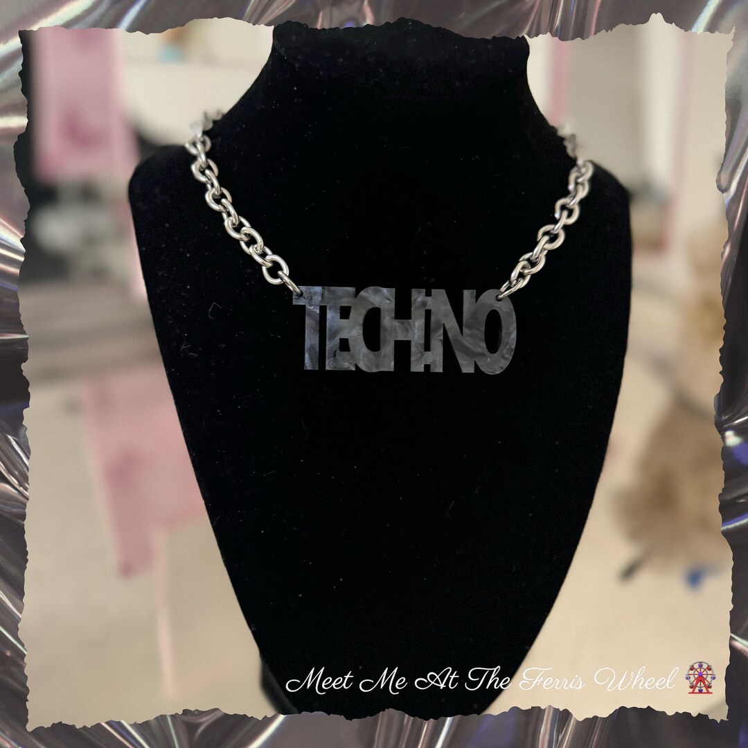 TECHNO Music Necklace EDM Festival Rave Ravewear - Etsy