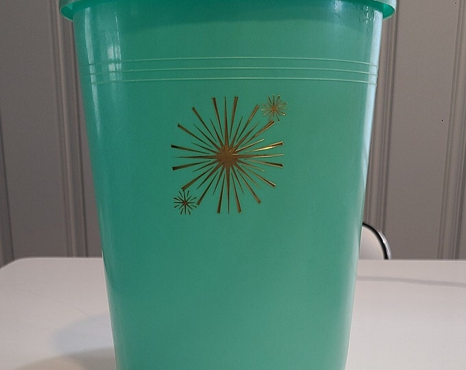 Vintage Mid Century Atomic Trash Bin - Etsy