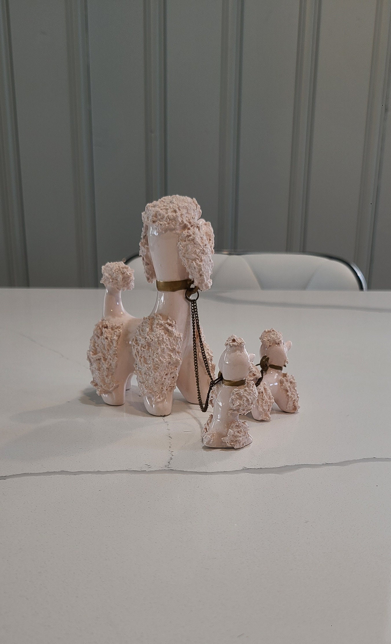Vintage Mid Century Pink Poodle Figurine With 2 Litters. - Etsy