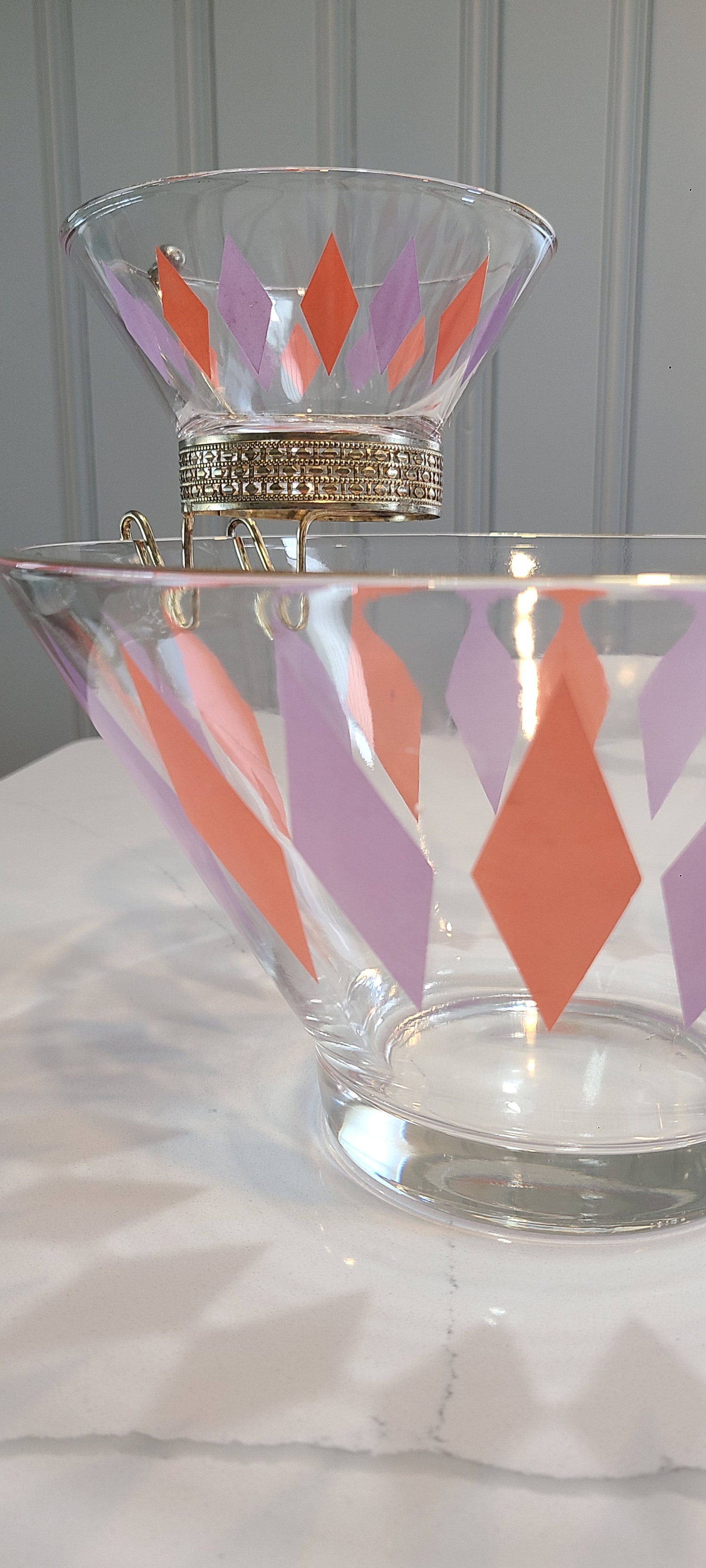 Vintage Mid Century Atomic Chip and Dip Bowl With Holder - Etsy