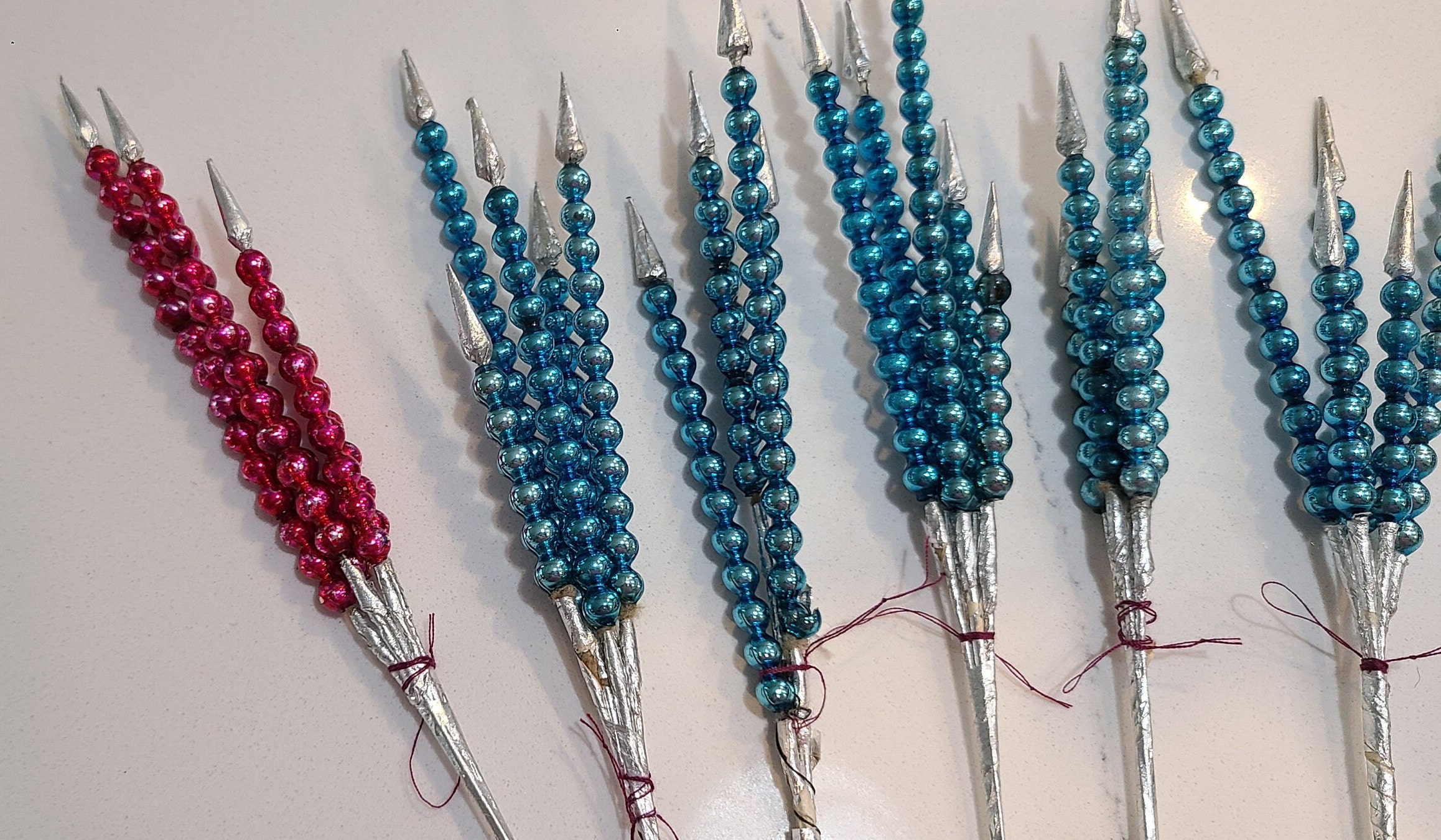 A Set of 9 Vintage Mid Century Atomic Kitsch Glass Bead - Etsy