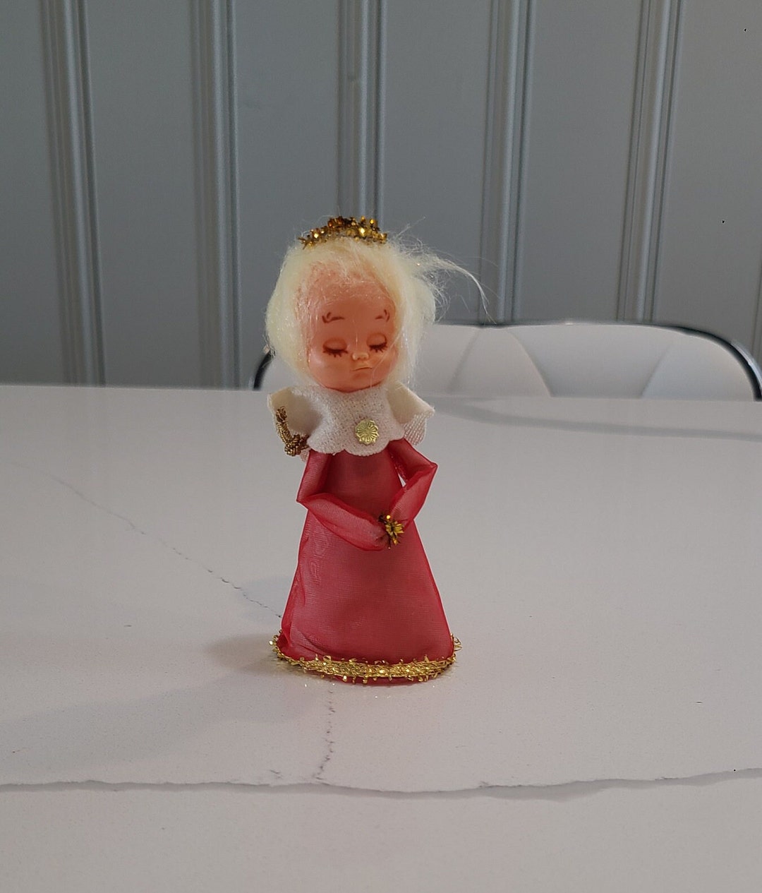 Vintage Mid Century Angel Figurine in Red Gown - Etsy