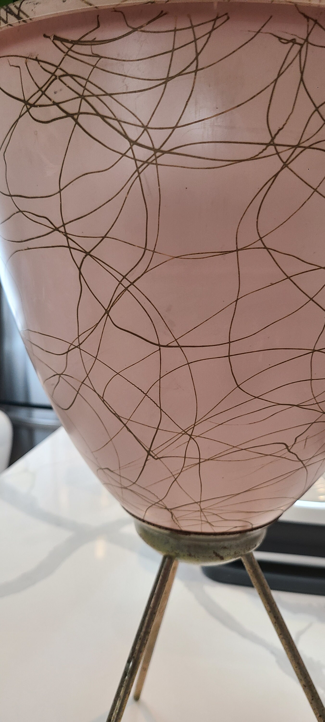 Vintage Bullet Planter in Pink and Gold Squiggly. - Etsy