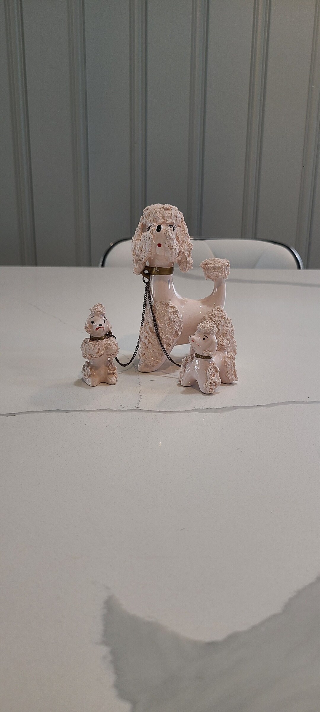 Vintage Mid Century Pink Poodle Figurine With 2 Litters. - Etsy