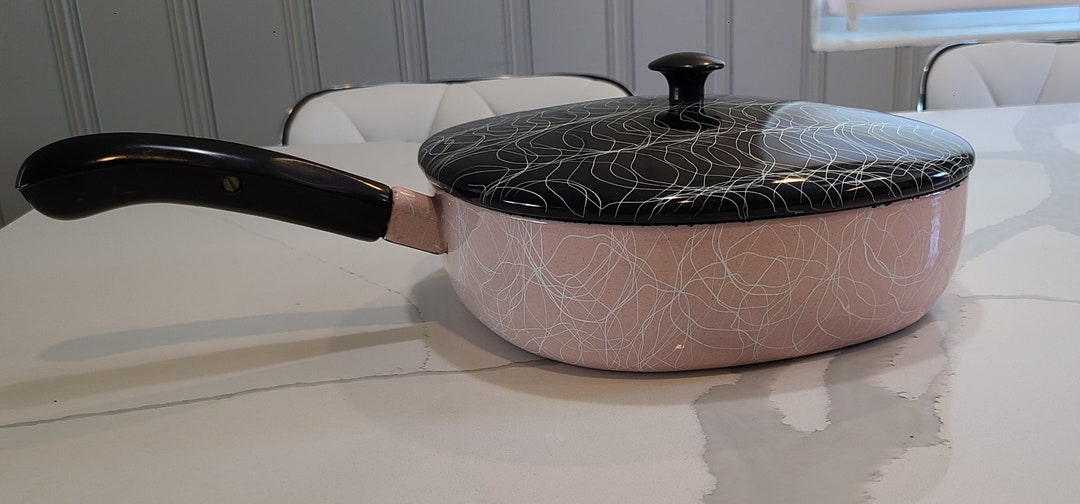 Vintage Atomic Serendipity Spaghetti Pink Enameled Pan 10 - Etsy
