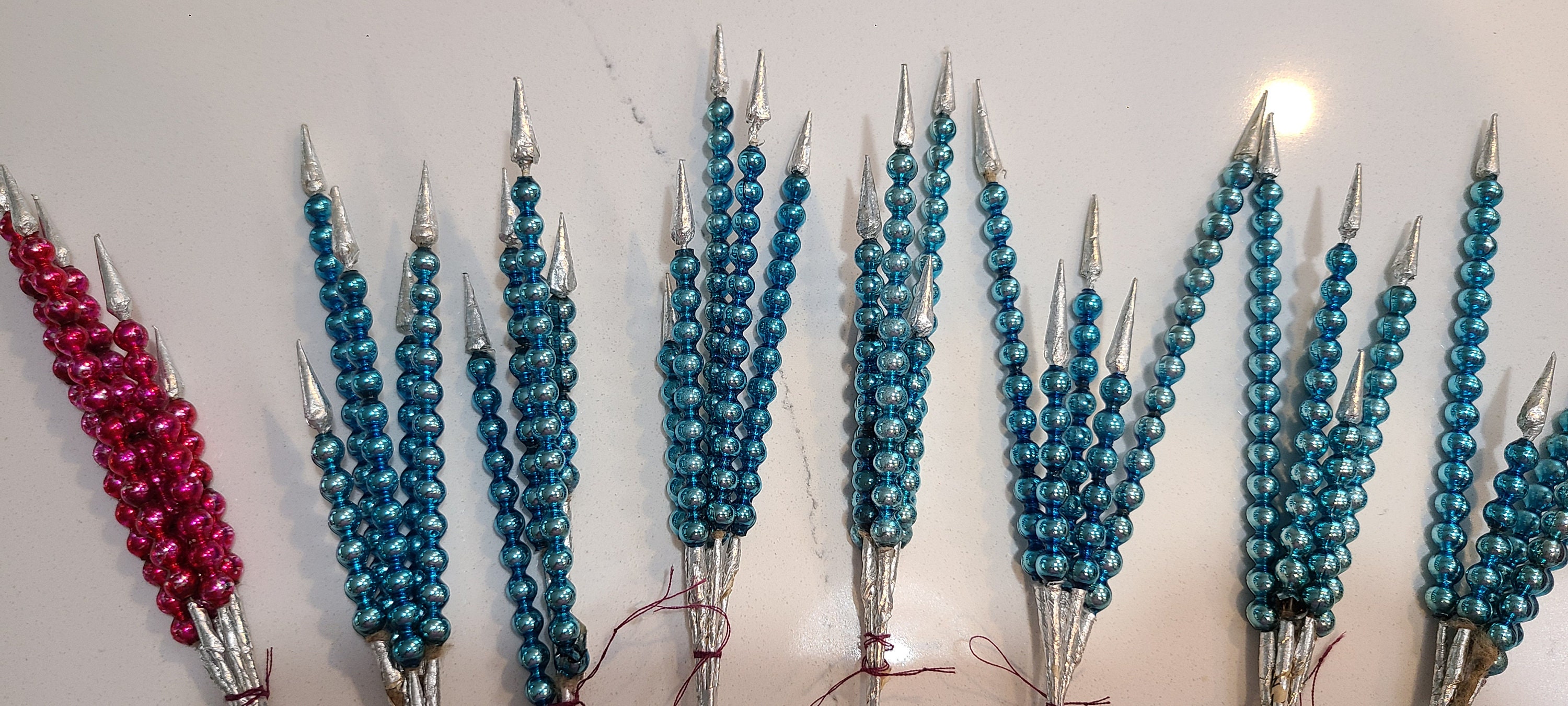 A Set of 9 Vintage Mid Century Atomic Kitsch Glass Bead - Etsy