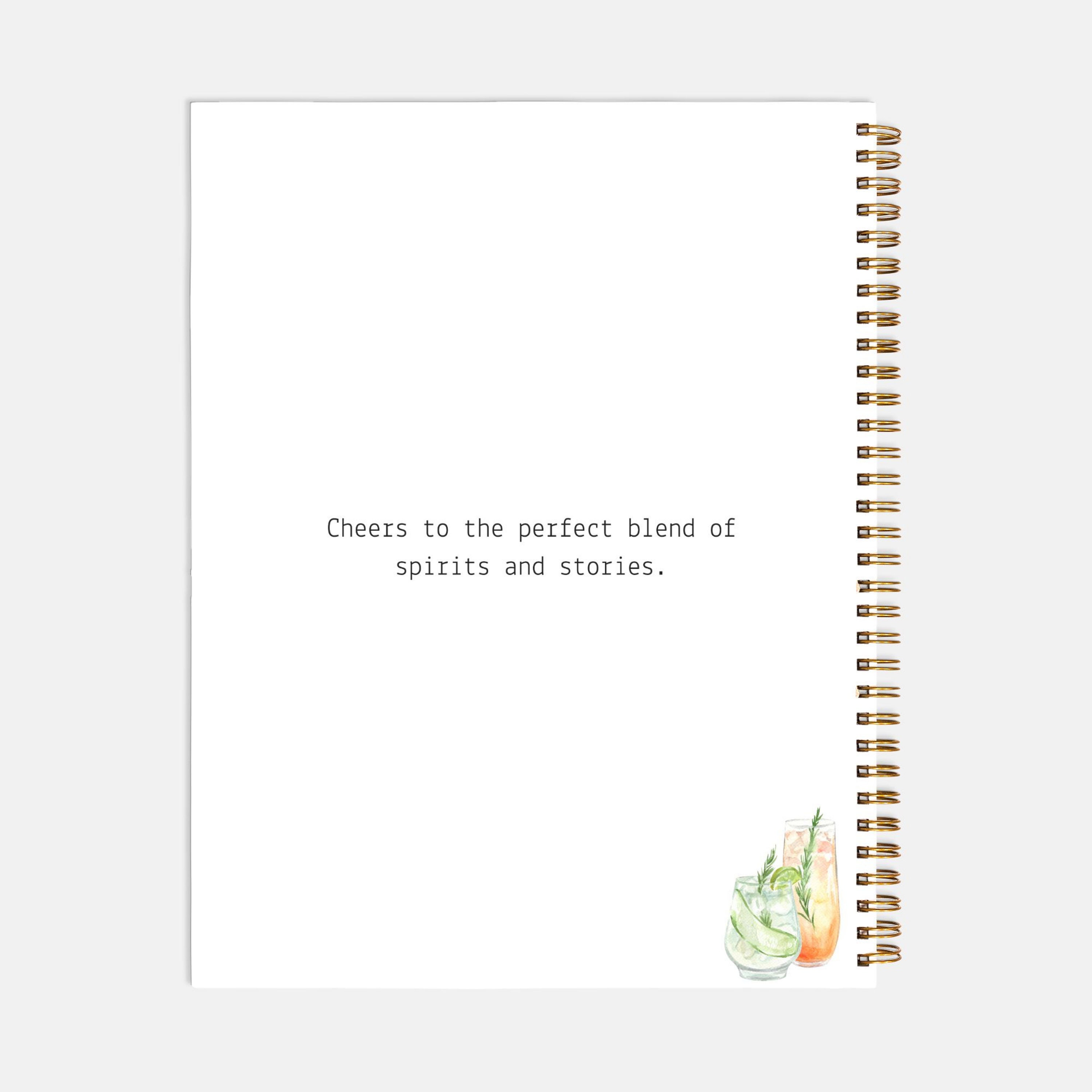 Custom Cocktail Recipe Book | Cute Watercolor Mixology Book With Blank ...