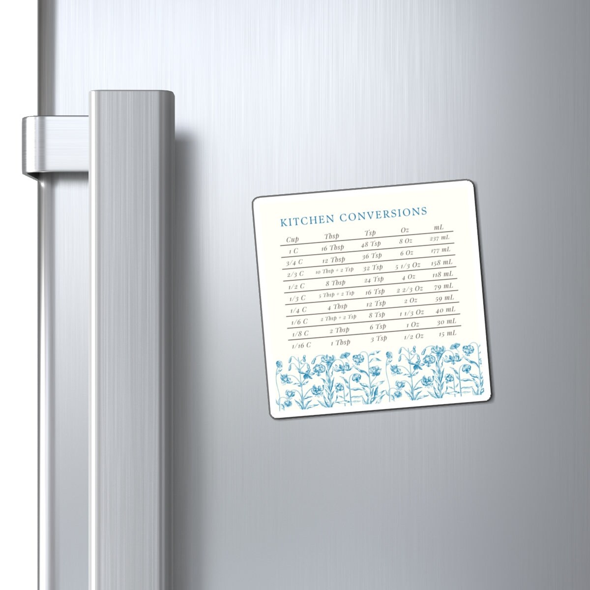 Kitchen Conversion Chart Refrigerator Magnet | Baking Equivalents ...