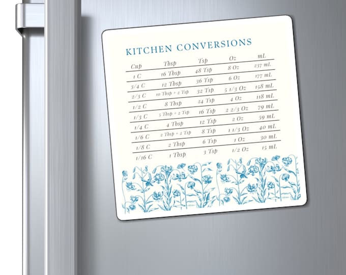 Kitchen Measurements Conversion Chart Refrigerator Magnet - Etsy Canada