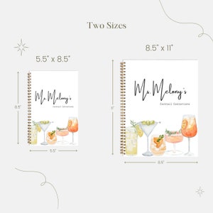 Custom Cocktail Recipe Book | Cute Watercolor Mixology Book With Blank ...