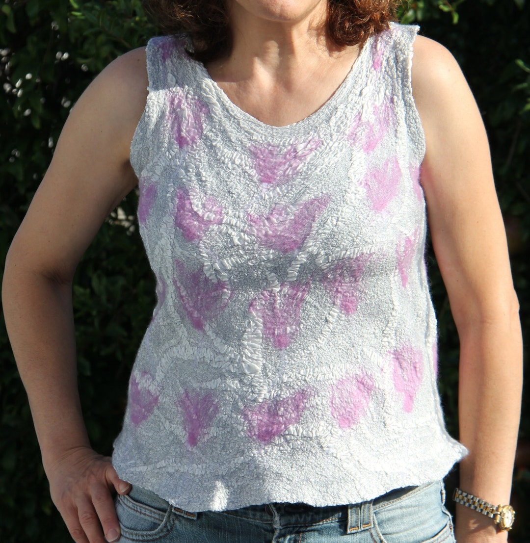 Nuno Felt Top / Size Small to Medium / Silk Nuno Felt Top/ Women's ...
