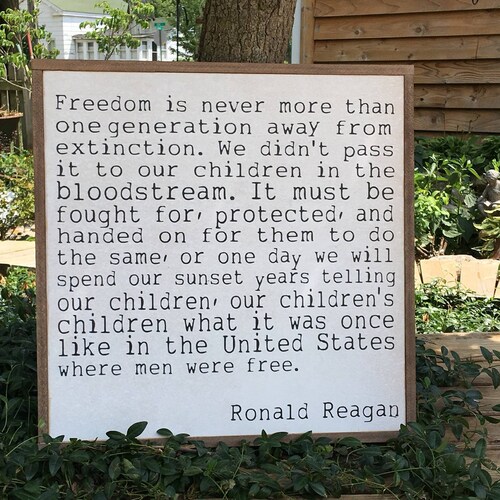 Freedom is Only One Generation Away True Freedom Quote Wood - Etsy