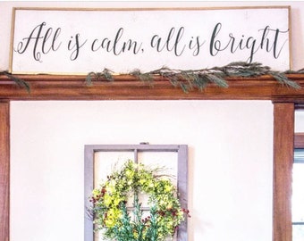 All is Calm All is Bright Sign Christmas Wall Decor - Etsy