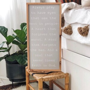 Always Pray Wall Art | Framed Wooden Christian Sign | Home Decor ...