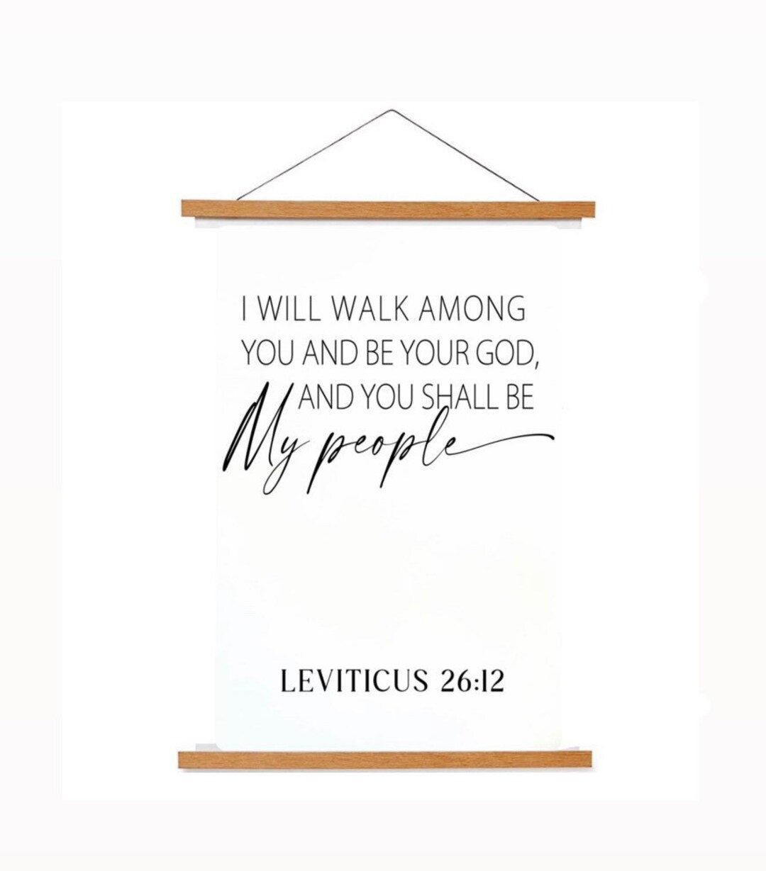 Leviticus 26:12 Bible Verse Framed Wood Sign / Home Decor / Modern ...