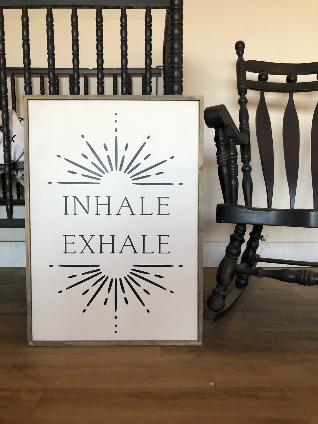 Inhale Exhale Framed Wall Art / Home Decor Signs / Relax Wall Decor ...