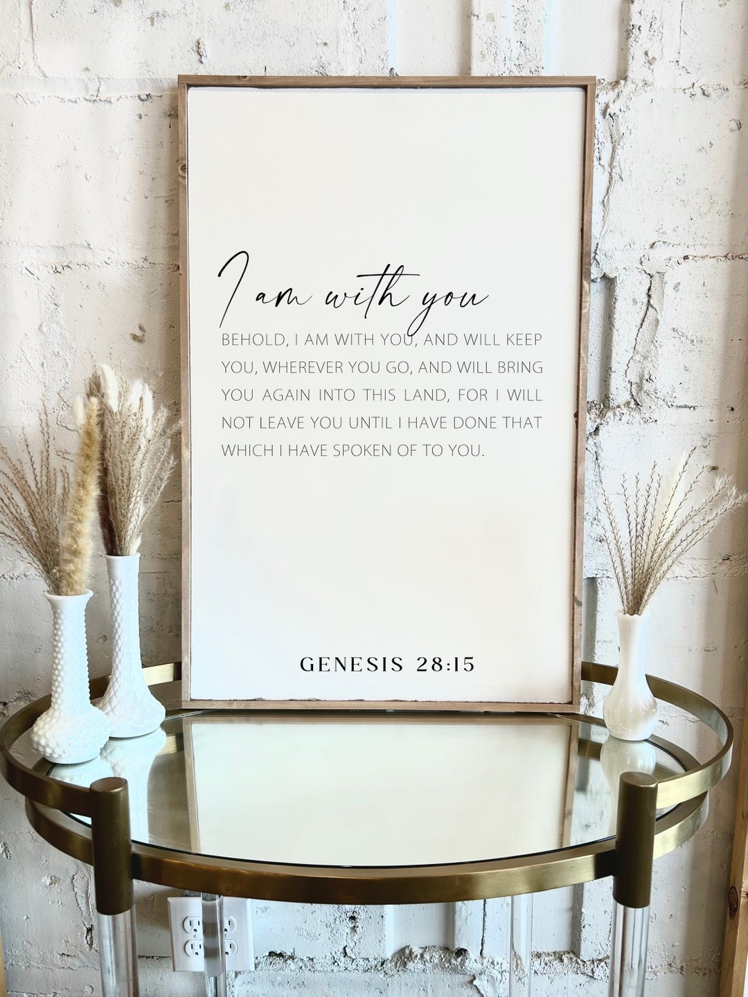 Genesis 28:15 Bible Verse Framed Wood Sign / Home Decor / Modern Decor ...