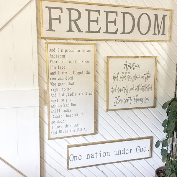 One Nation Under God Sign - Etsy