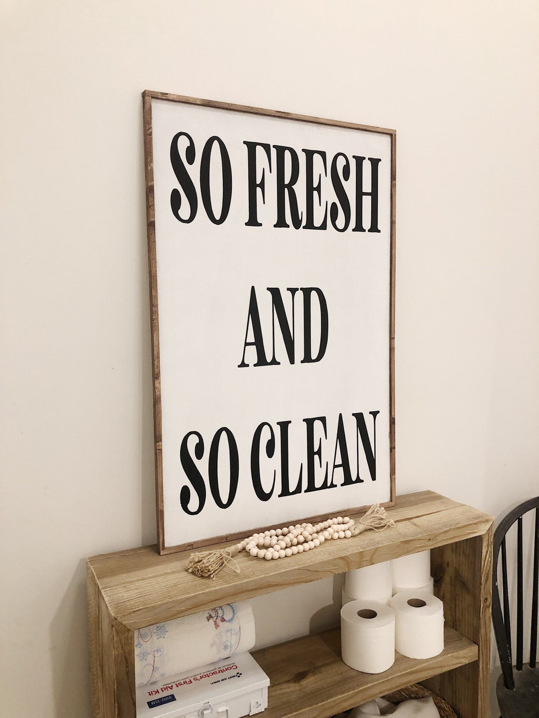 So Fresh and so Clean Wood Sign - Kitchen Signs - Laundry Wall Art ...